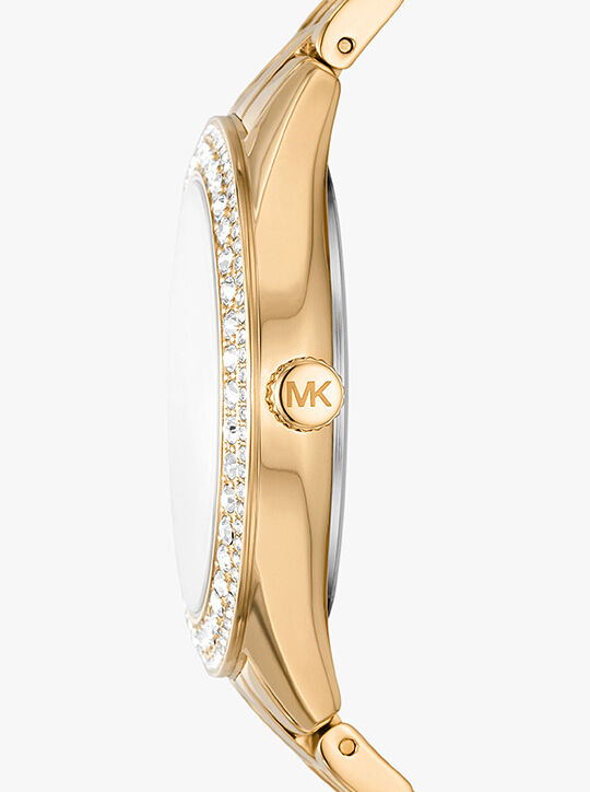 Harlowe Pavé Gold-Tone Watch | Michael Kors Official Website