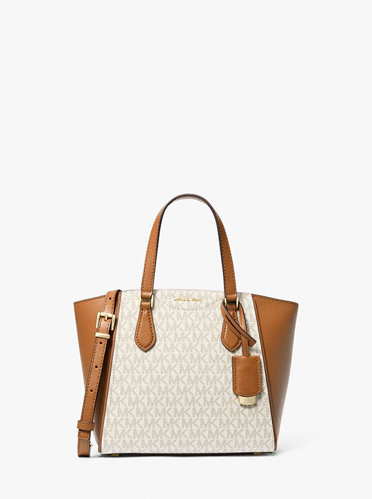 Taryn Small Signature Logo and Leather Convertible Crossbody Bag ...