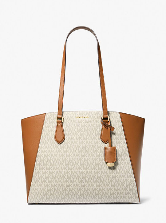 Taryn Large Signature Logo and Leather Tote Bag | Michael Kors Official ...