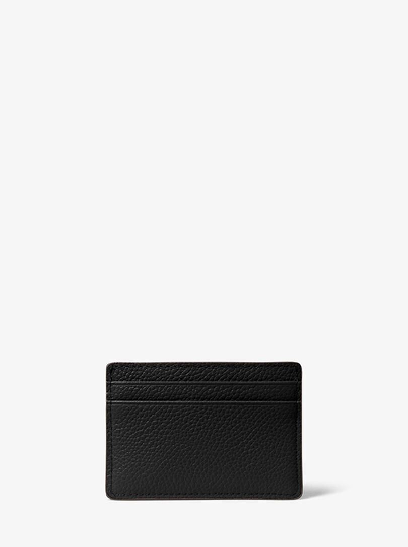 Pebbled Leather Card Case, BLACK | Michael Kors KWT
