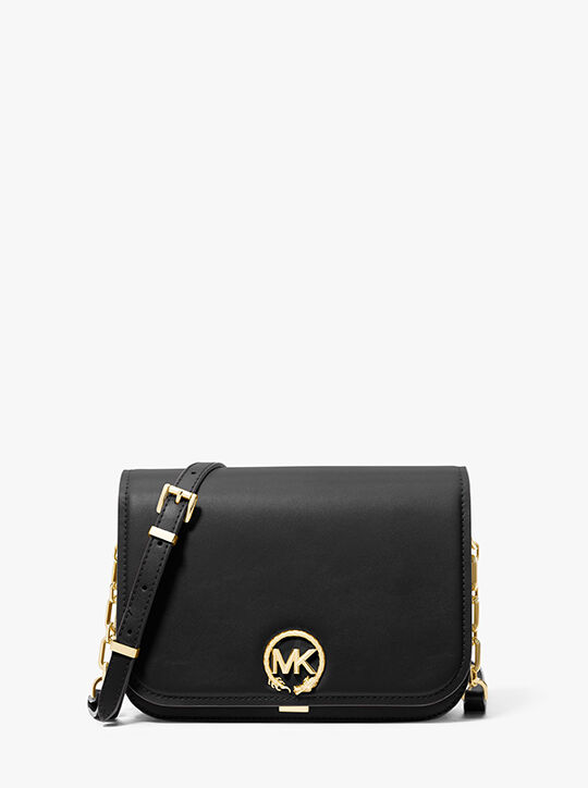 Delancey Medium Leather Messenger Bag, BLACK | Michael Kors KWT