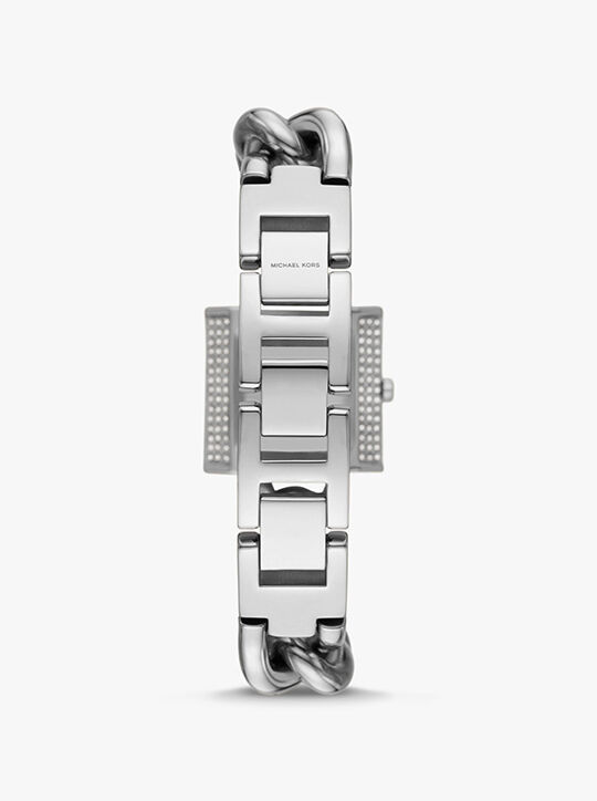 Mini Lock Pavé Silver-Tone Chain Watch | Michael Kors Official Website